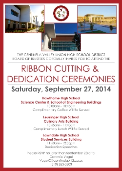 CVUHSD Ribbon Cutting & Dedication Ceremonies | Centinela Valley Union ...